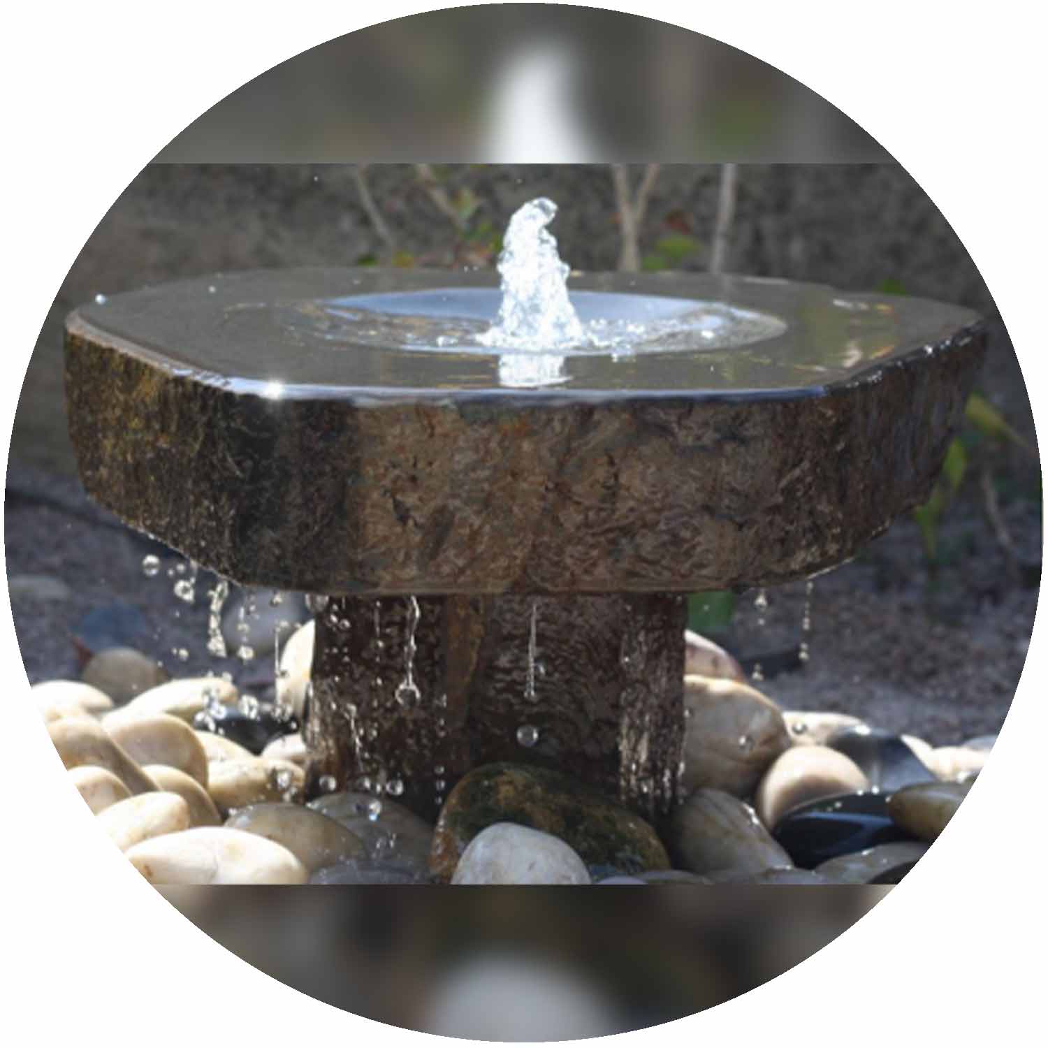 (EC) Babbling Basalt Fountain with Plinth 45-50cm